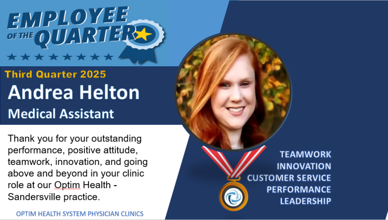 Congratulations to Andrea Helton!! - OPTIM Health System