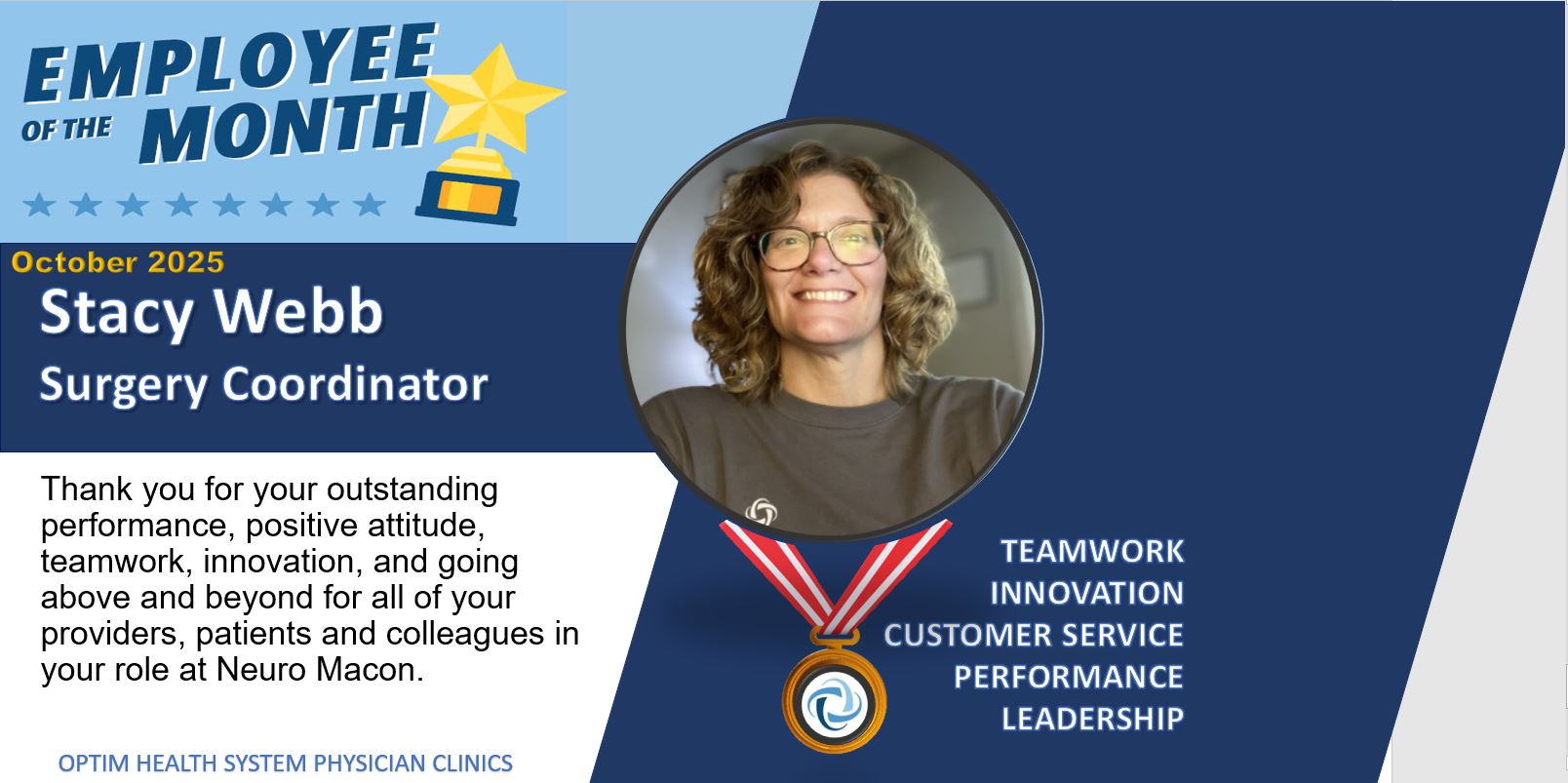 Employee of the Month - OPTIM Health System